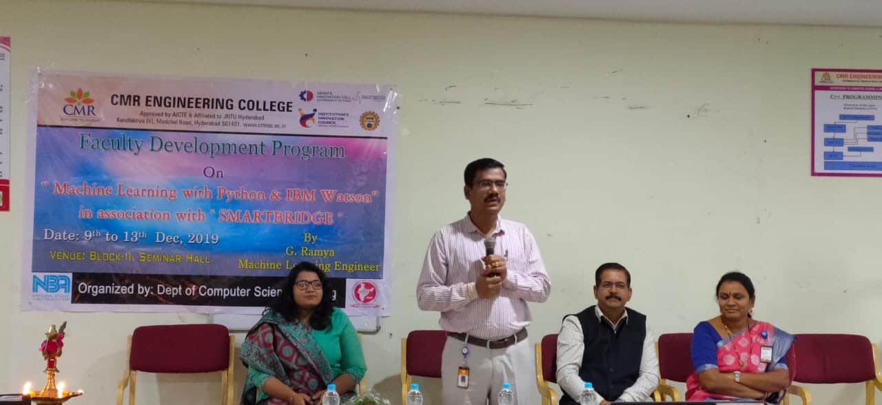 Session On Machine Learning Using Python & IBM Watson By CSE | CMR Engineering College ...