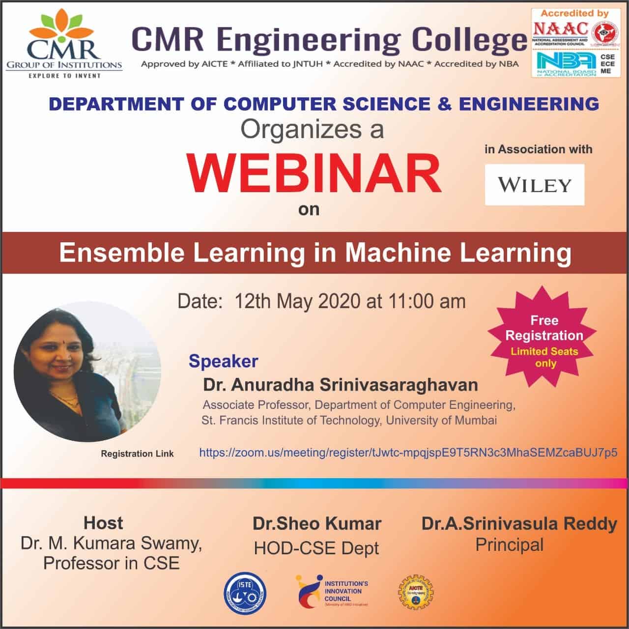 Webinar On Ensemble Learning In Machine Learning By CSE | CMR Engineering College , Hyderabad ...